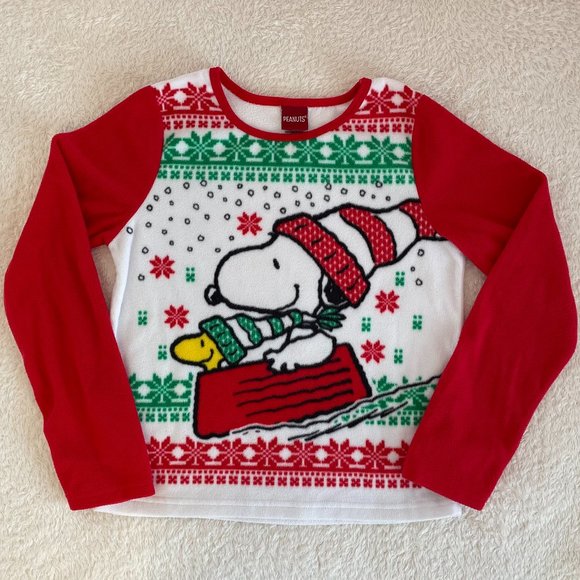 Peanuts | Pajamas | Girls Snoopy Woodstock Fleece Pajama Top Large ...